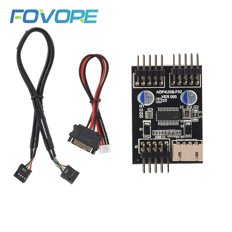 9-pin-USB-Connector-1-to-2-USB-Extension-Cable-USB-HUB-USB2-9Pin-Header ...