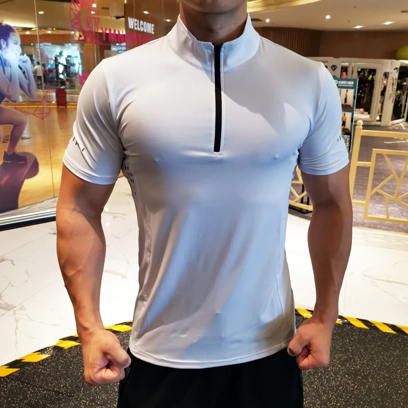 Short Sleeve Gym Fitness Male T Shirt - Men's Fitness Apparel, Men's ...