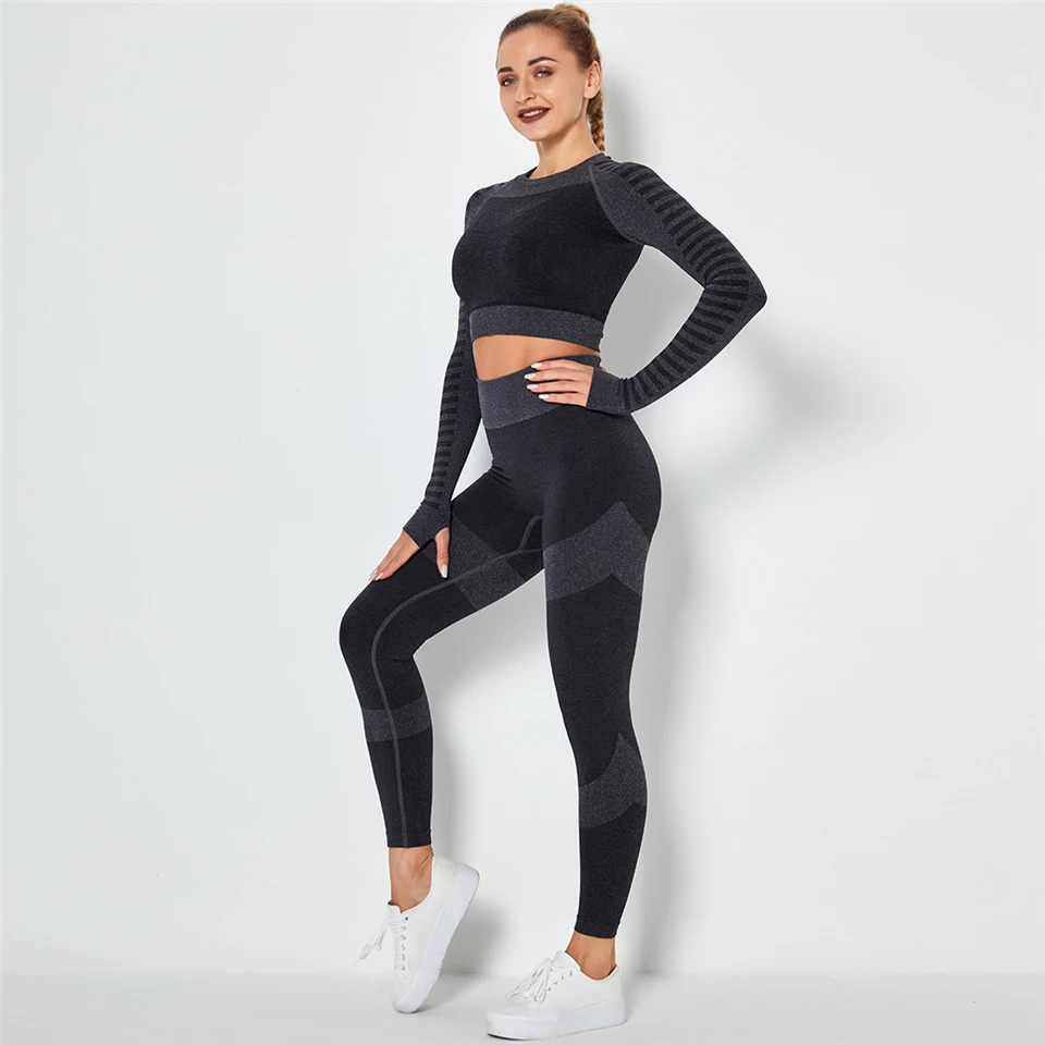 Seamless Suit High Waist Sportswear Breathable Elastic Running Cloths ...