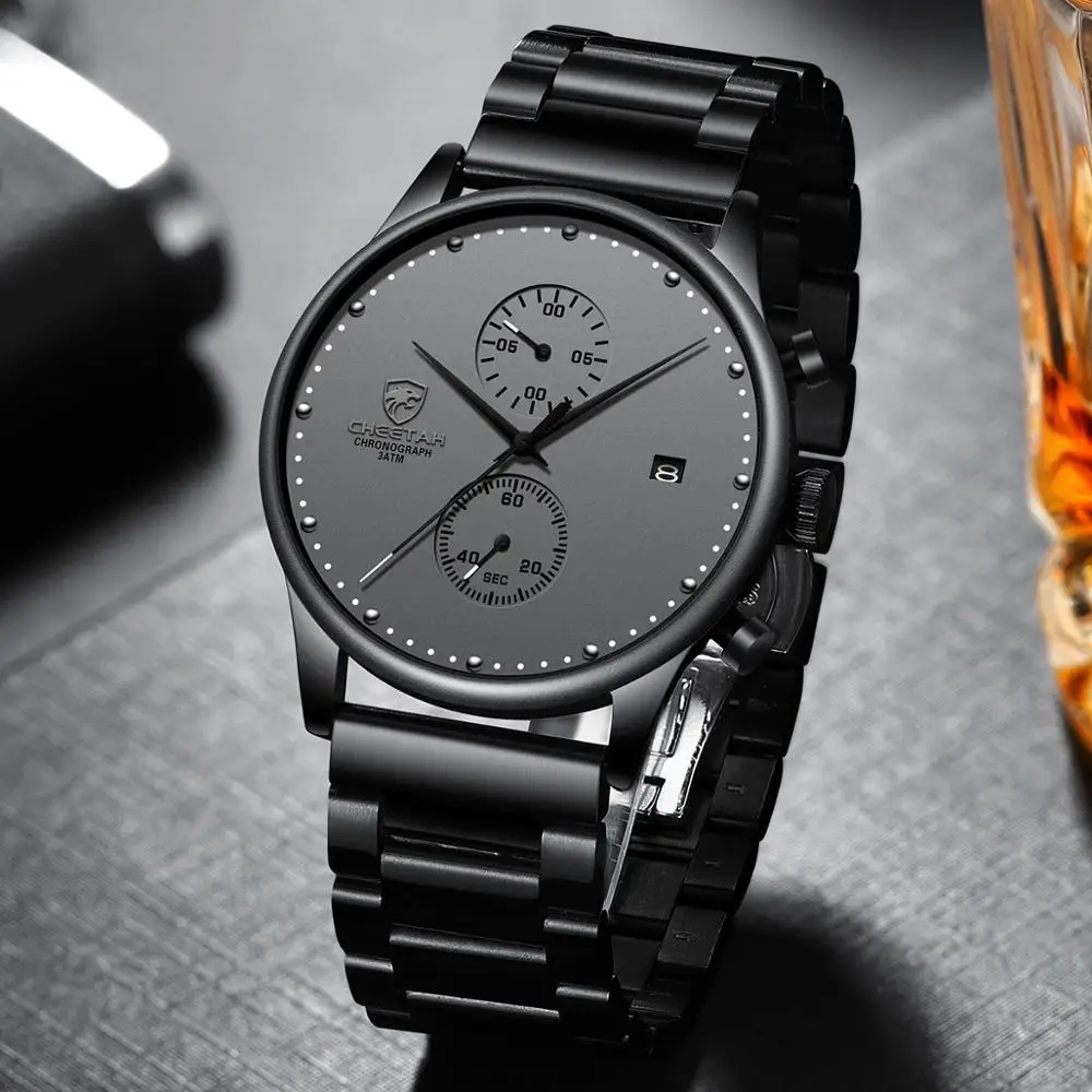 CHEETAH CH-1605M-B-GY Mens Stainless Steel Chronograph Watches-Shenzhen ...
