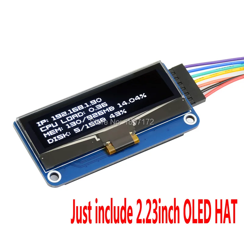 라즈베리 파이 2.23 인치 OLED 디스플레이 128 × 32 픽셀, pi 3B/4B/zero w용 SPI/I2C 인터페이스|데모 보드| - AliExpress