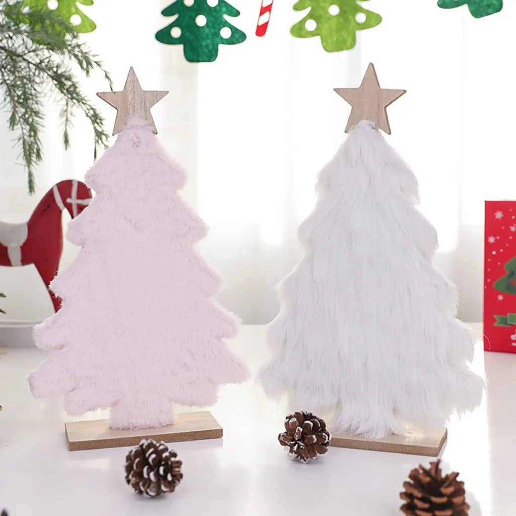 Скандинавский Рождественский Декор из дерева плюшевая елка деревянная ...