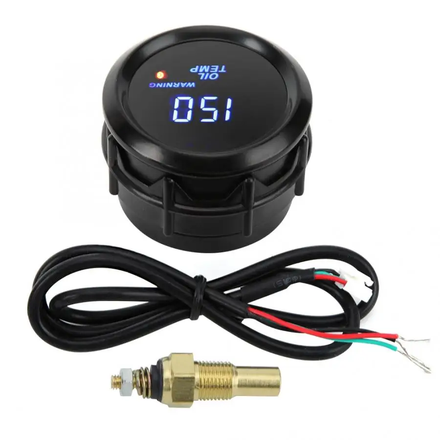 52mm Oil Thermometer with Sensor 40~150℃ Blue LED Digital Display ...