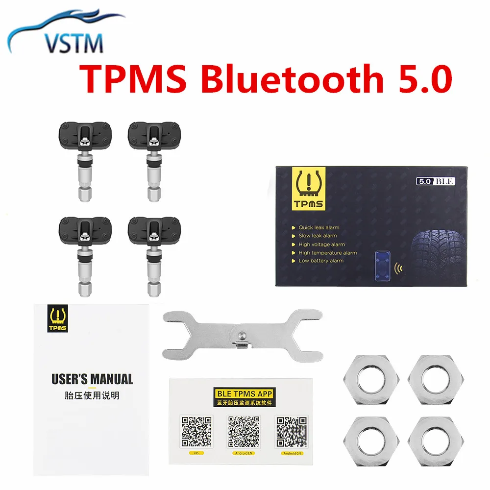 Motocicleta-Sensor-Bluetooth-5-0-TPMS-Android-IOS-Tire-Pressure ...