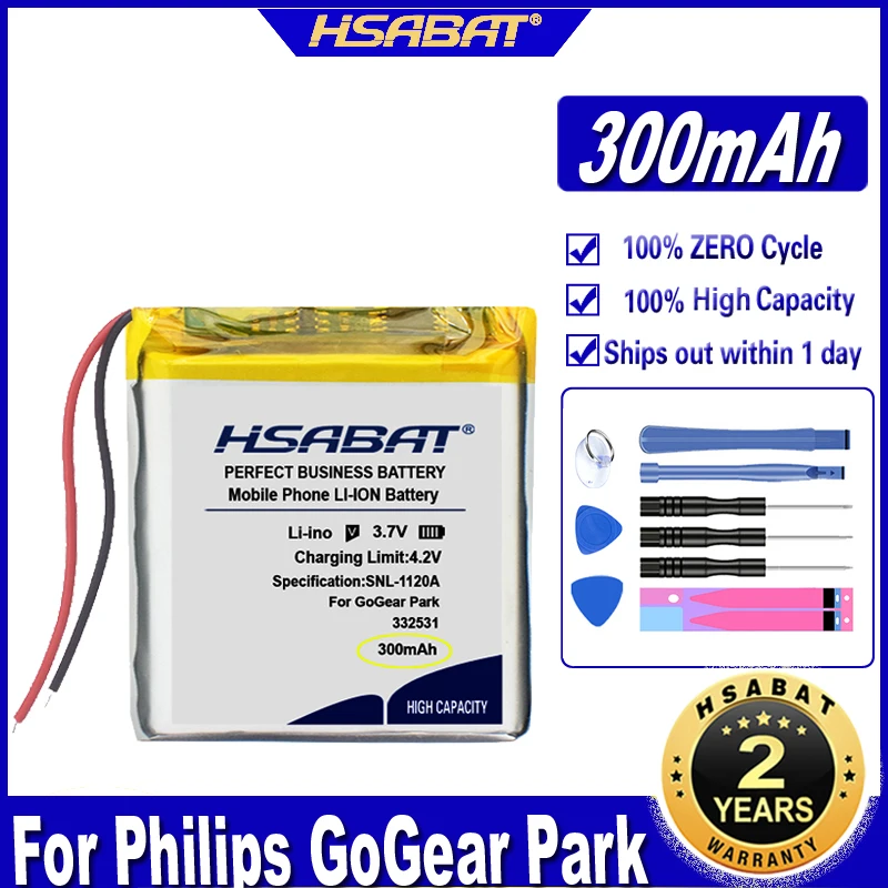 HSABAT GoGear Park 300mAh Battery for Philips GoGear Park Batteries ...