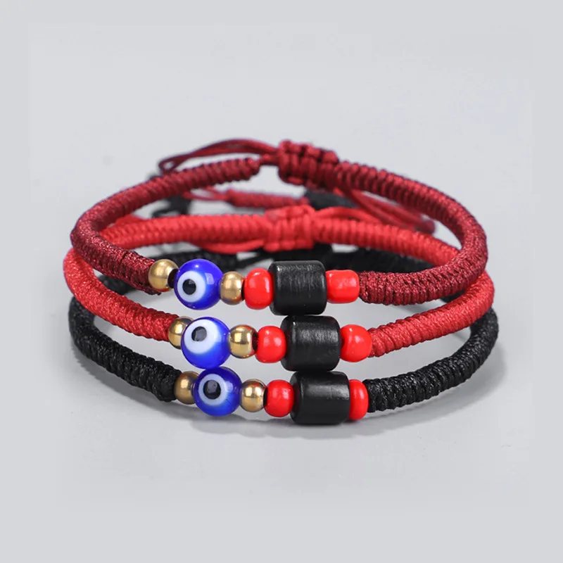 Handmade Braided Adjustable Lucky Red String Copper Bead Evil Eye ...