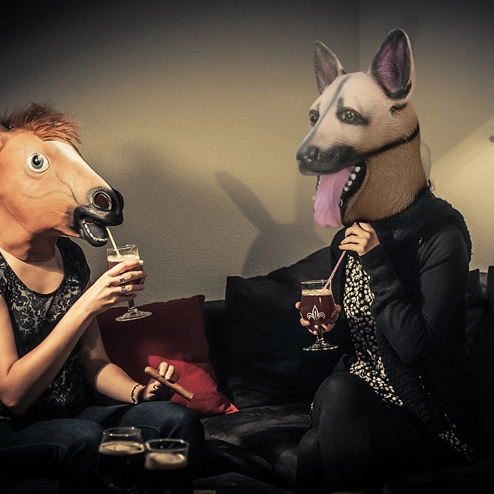 Halloween Coffee Eagles Under Dog Head Cosplay Animal Mask - AllCosplay.com