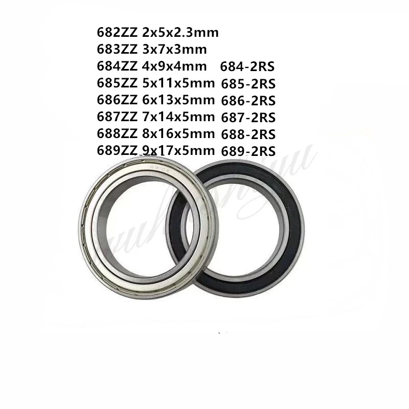 5 10pcs 682ZZ 683ZZ 684ZZ 685ZZ 686ZZ 687ZZ 688ZZ 689ZZ Mini Bearing ...