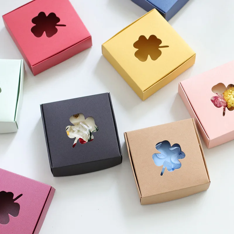 20pcs Square Soap Box with Window Mini Kraft Paper Gift Box for ...