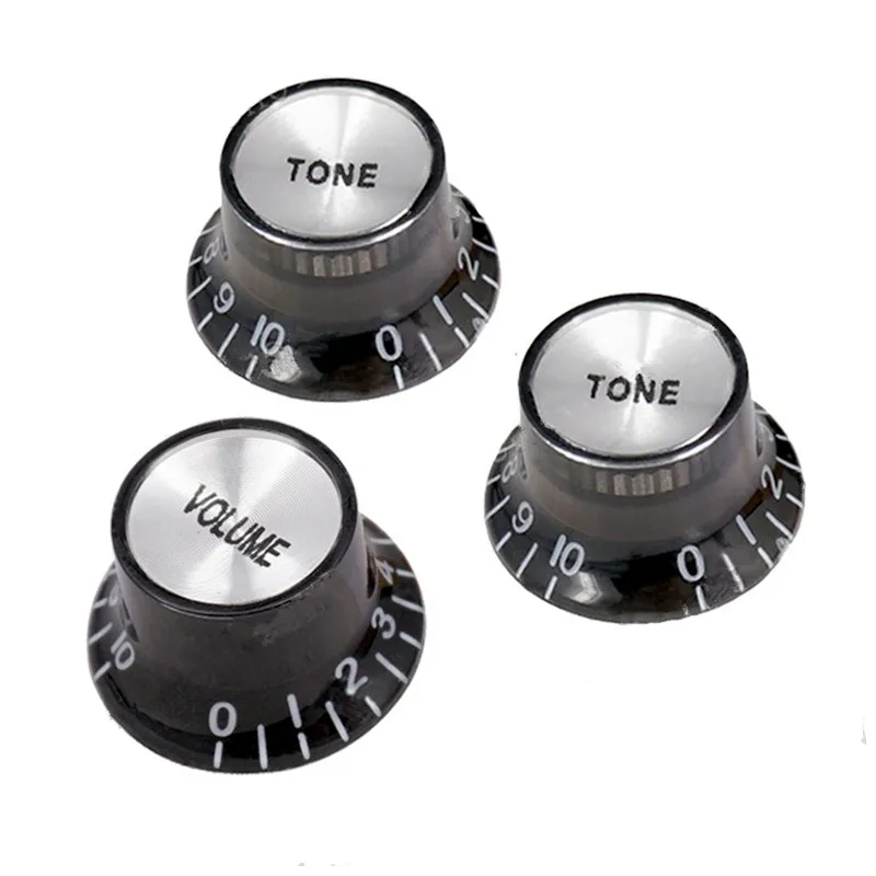4Pcs-Lot-Black-Plastic-Guitar-Electric-Volume-Knob-cap-potentiometer ...