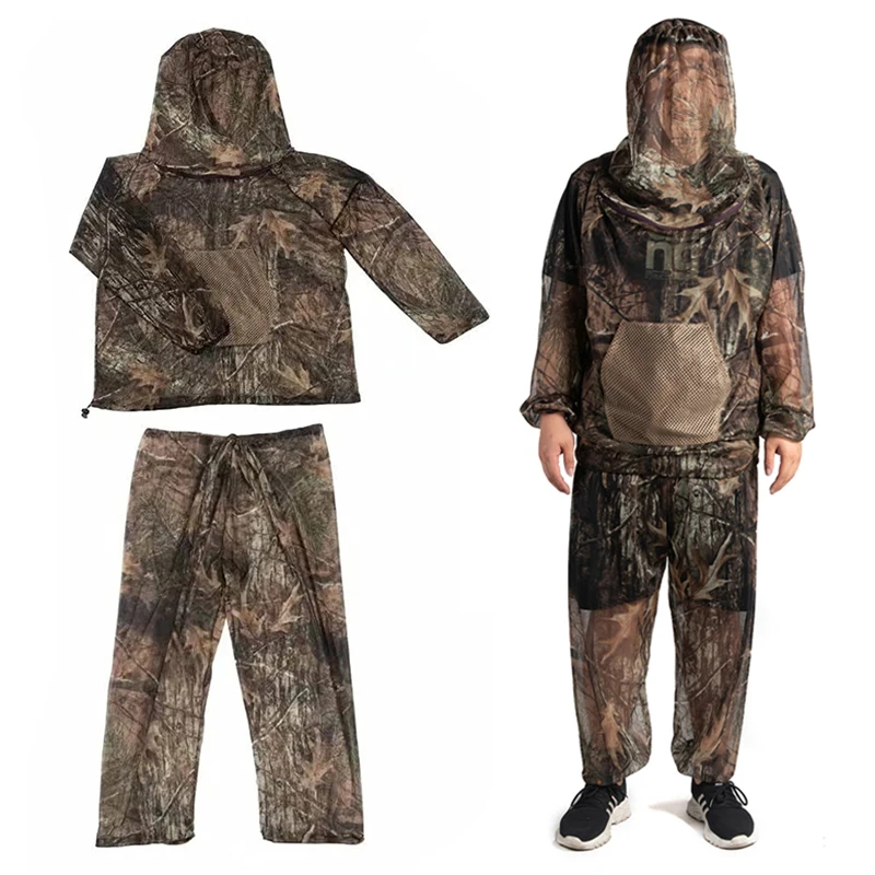 Ropa de caza ultraligera antimosquitos, trajes Ghillie transpirables ...