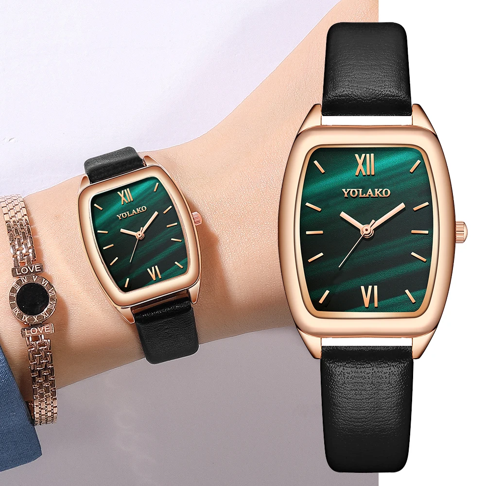 Relojes de moda con forma de barril para mujer, relojes de malaquita ...