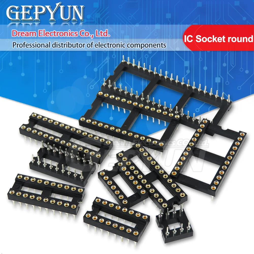 10PCS IC socket round hole Narrow Wide DIP 6 8 14 16 18 20 24 28 40 pin ...