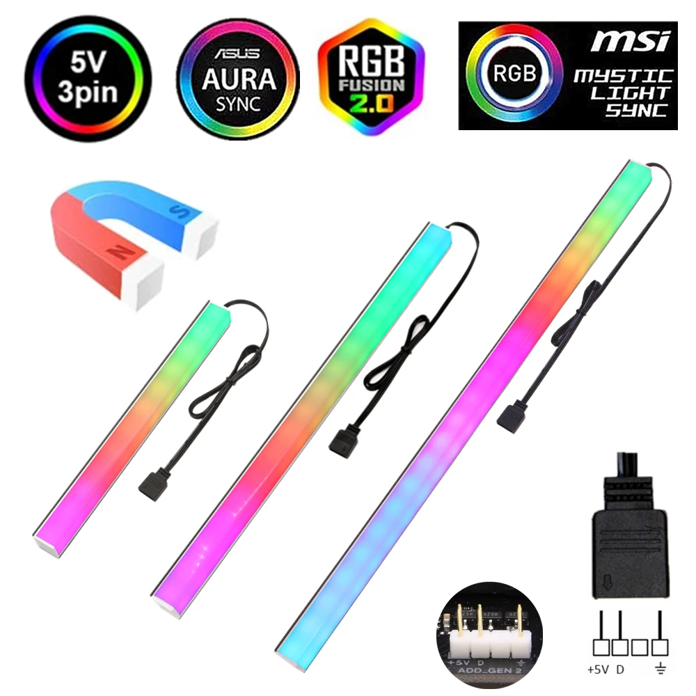 Addressable 5v 3pin Aluminum Rgb Led Light Strip Pc Chassis With ...