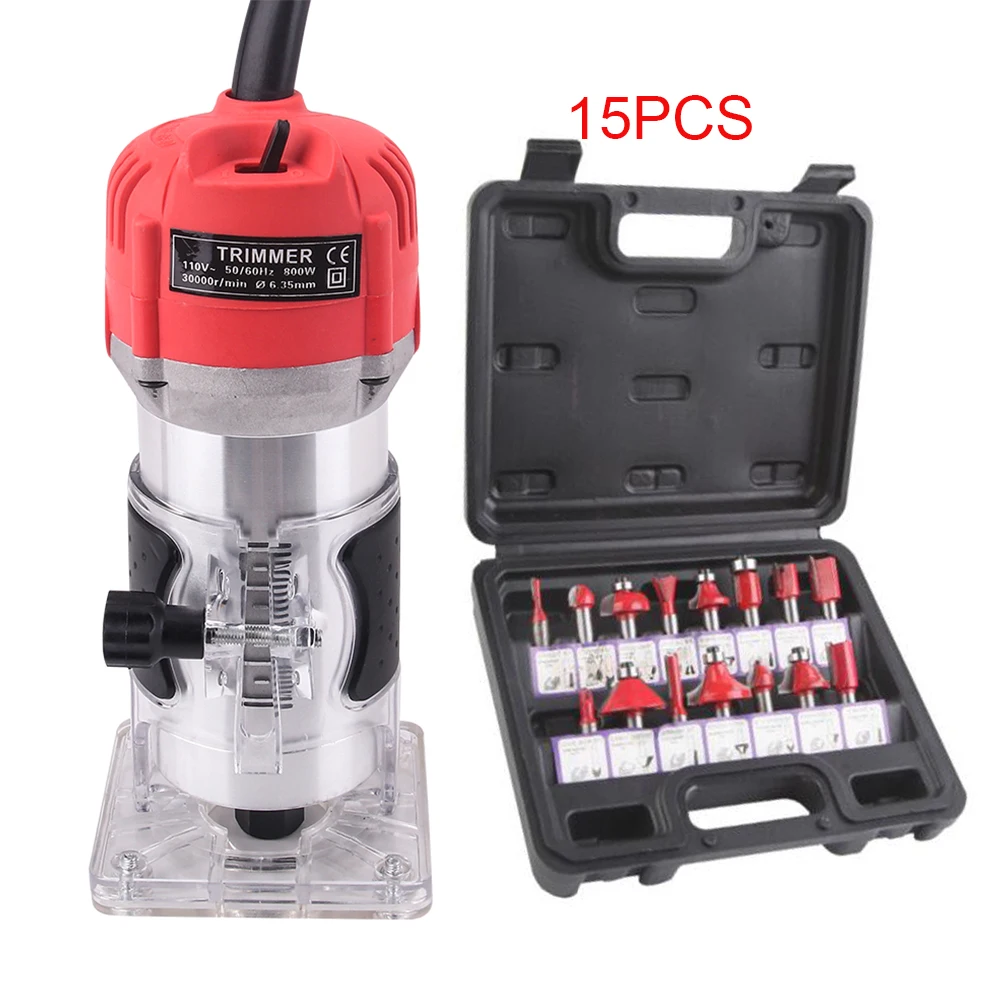 800W 30000rpm Woodworking Electric Trimmer Wood Milling Engraving ...