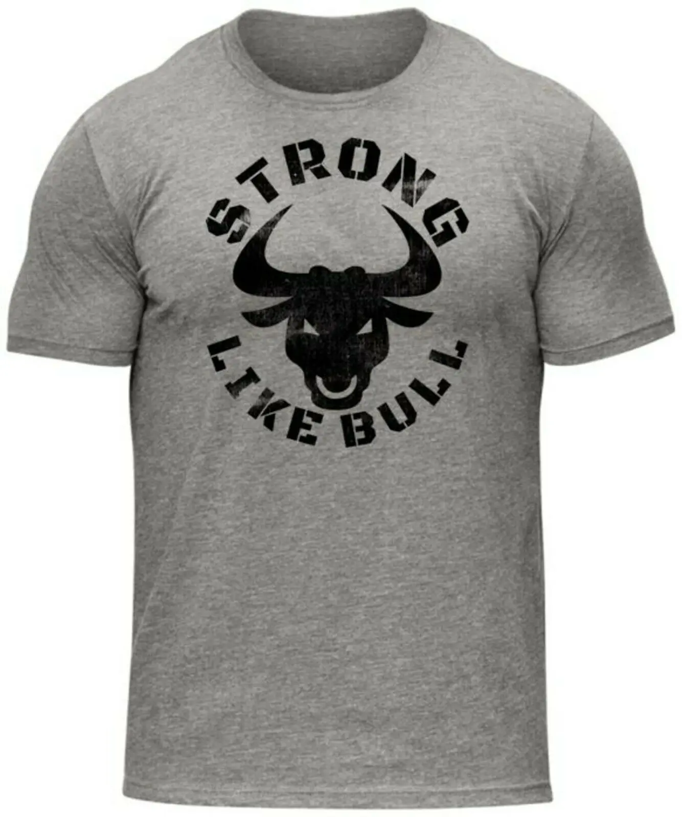 Mens Bodybuilding Powerlifting Strong Like Bull T Shirt Gray|T-Shirts ...