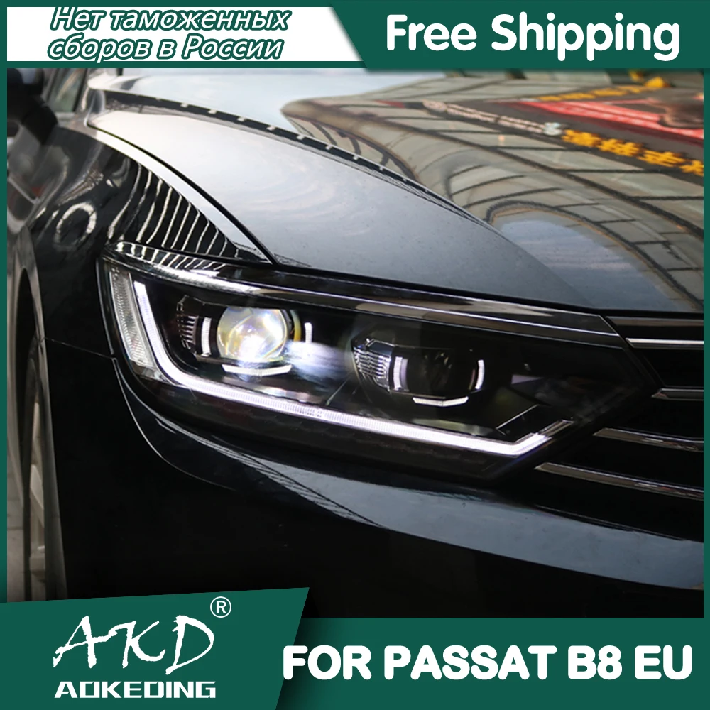 For Car Vw Passat B8 Eur 2016-2020 Headlights Drl Day Running Light Led ...
