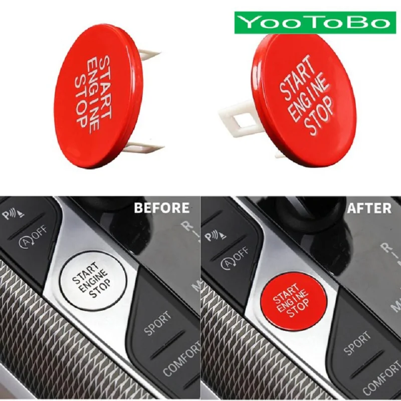 Car Red Start Engine Stop Switch Ignition Button Replacement Trim For ...