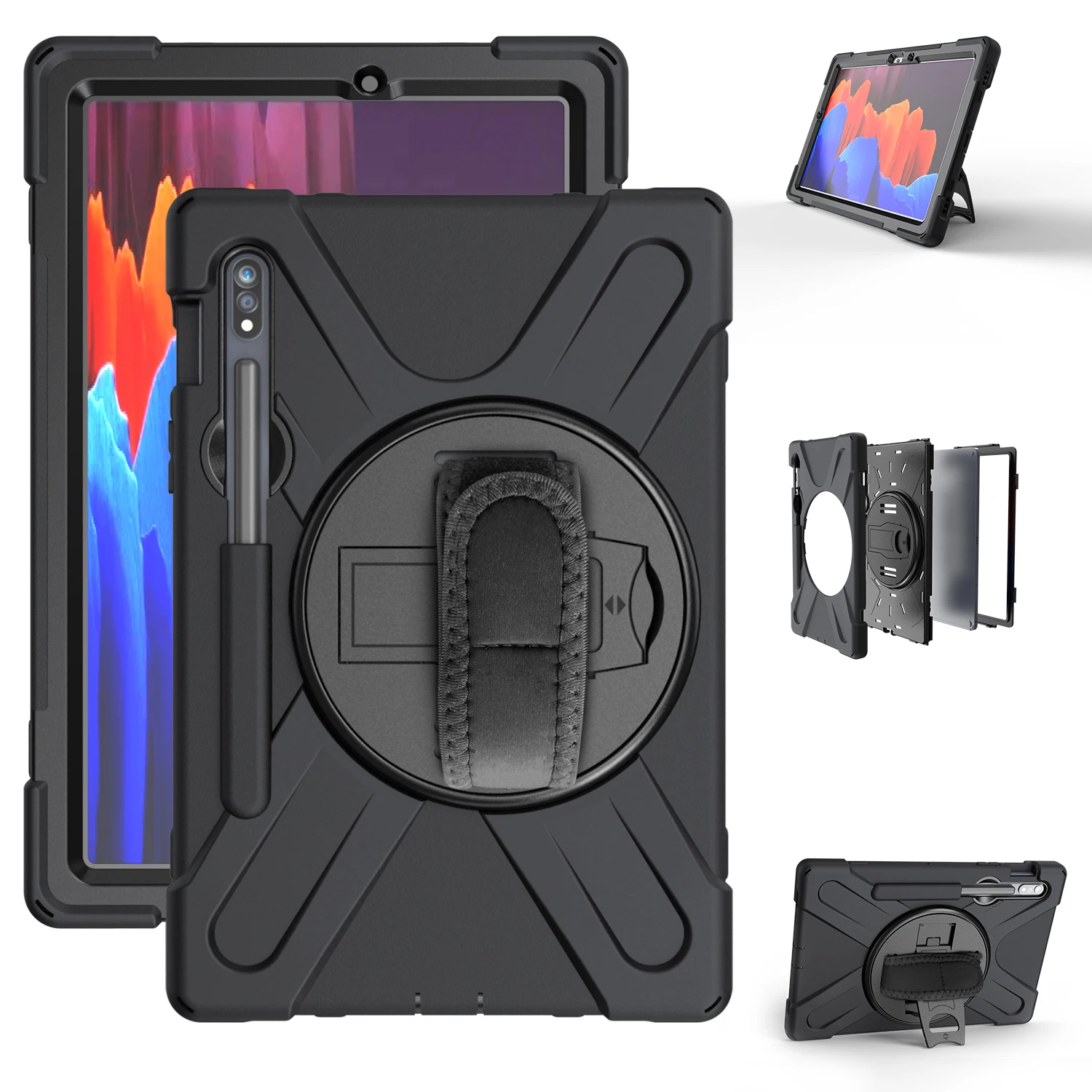 Funda de silicona para tableta Samsung Galaxy Tab S7, 11 ", SM T870, T870, T875, con correa de ...