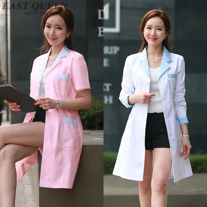 Hospital Nurse Uniform Lab Coat Medical Gowns Short/Long Sleeve ...