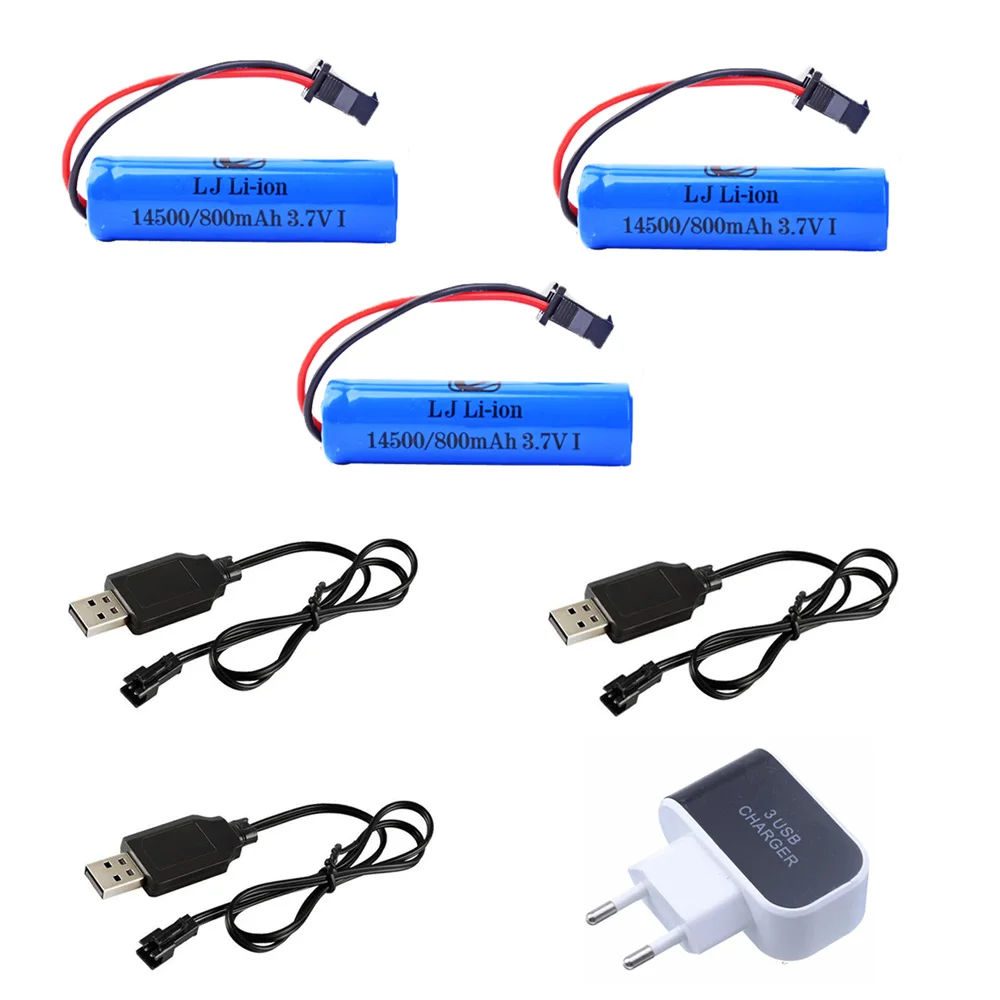 3-7V-800mah-Lipo-Battery-14500-SM-2P-Plug-with-charger-For-C2-D828-RC ...