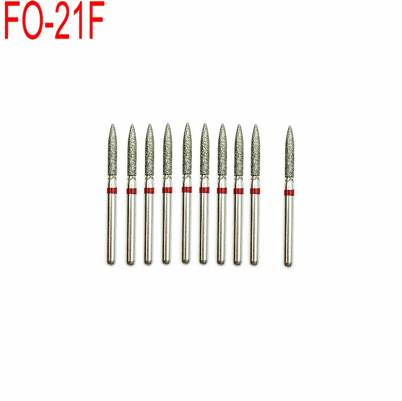 10 pcs/set Dental Diamond Burs Drills High Speed Handpiece Polishing ...