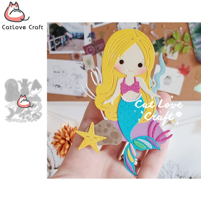 Catlove Mermaid Girl Metal Cutting Dies Scrapbooking Mold Stencil Die ...