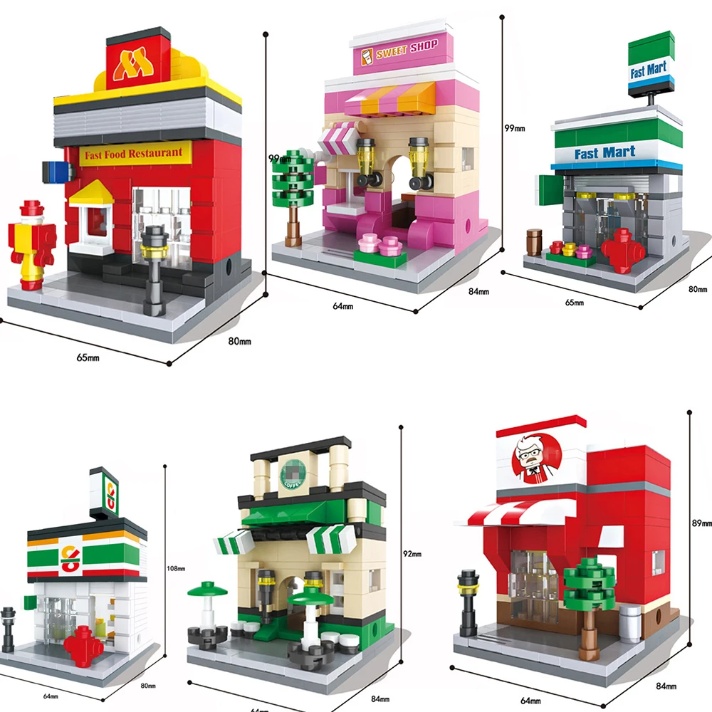 City-shops-Architecture-Serie-miniature-Street-View-blocks-Retail-Store ...