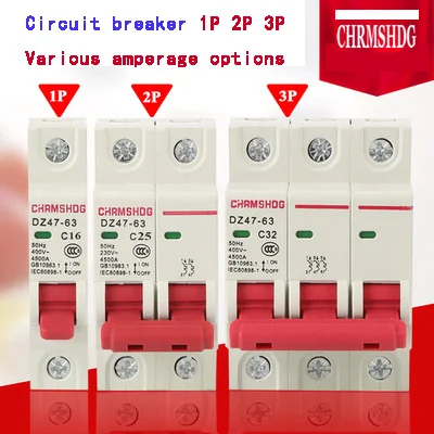 CHRMSHDG DZ47-63 1P 2P 3P 6A 10A 16A 20A 25A 32A 40A 50A 63A Mini Circuit Breaker Cutout Switch ...