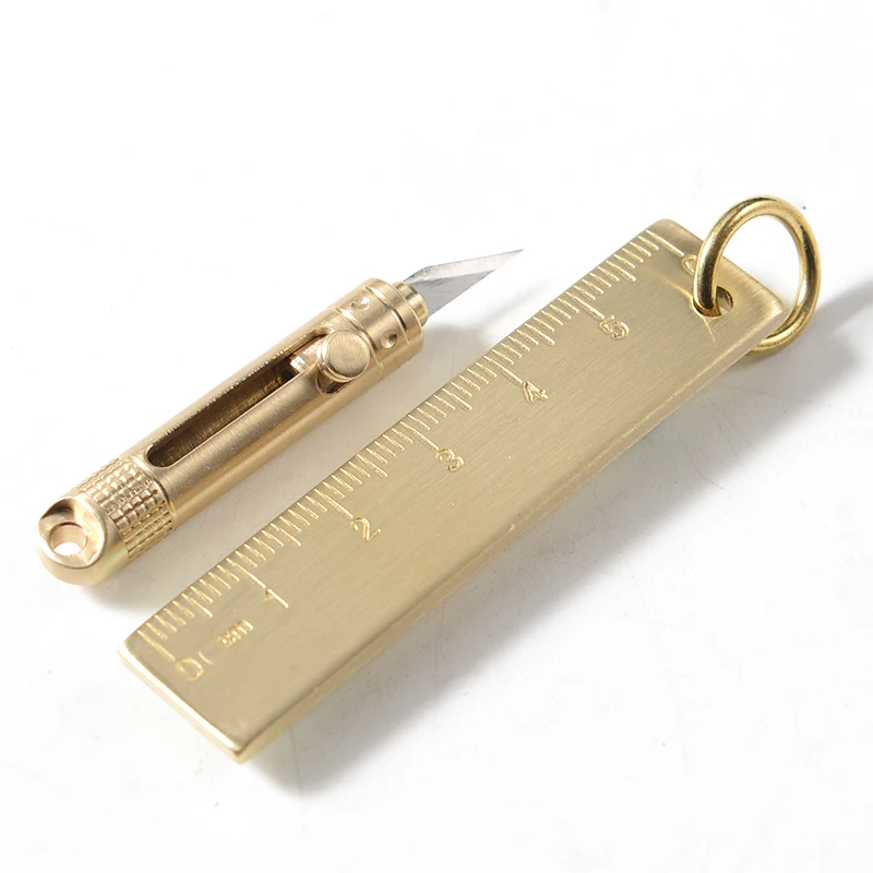 Brass-Mini-Pocket-Knife-Retractable-Cutter-Outdoor-Portable-Utility ...