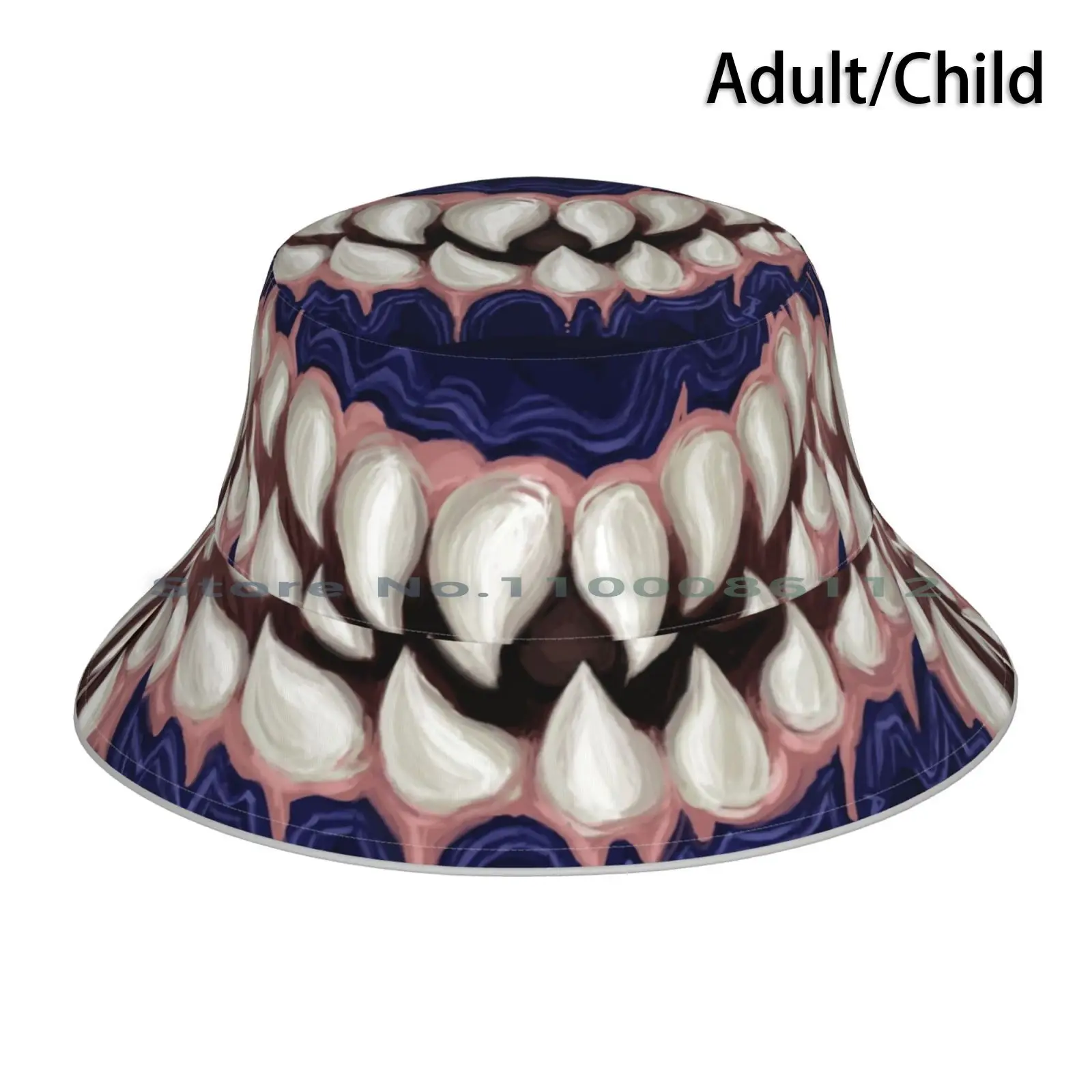 Venomous-Sharp-Teeth-Bucket-Hat-Sun-Cap-Teeth-Fangs-Sharp-Facemask ...