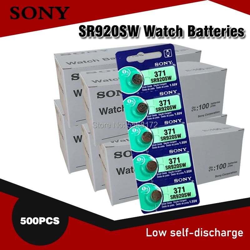 500pcs Sony 100% Original 371 SR920SW 920 1.55V Watch Battery SR920SW ...
