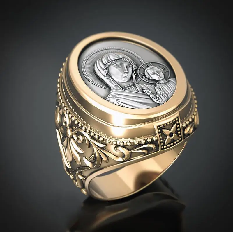 New-Virgin-Mary-Christian-Retro-Ring-Men-and-Women-Ring-Religious-Style ...