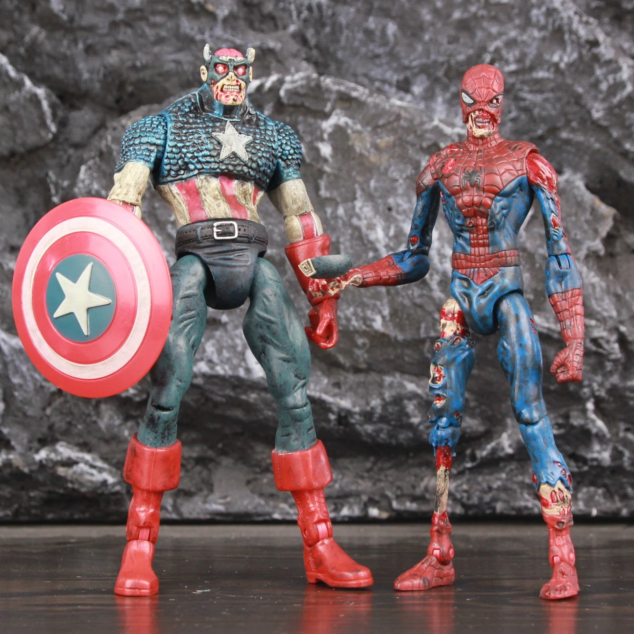 Zombie Captain America Spider Man 7" Action Figure Ko's Toybiz Marvel ...