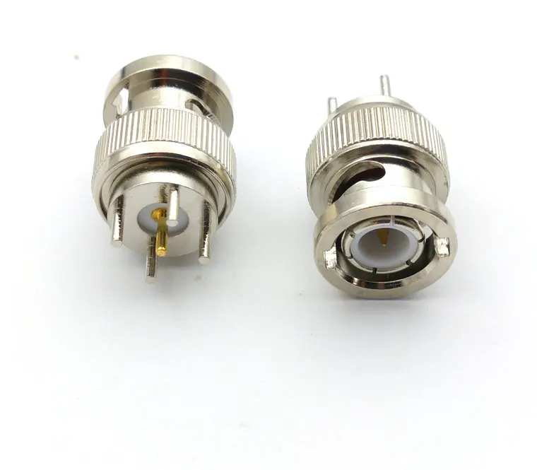 copper BNC Plug male Thru Hole Vertical PCB Mount Solder RF connector ...
