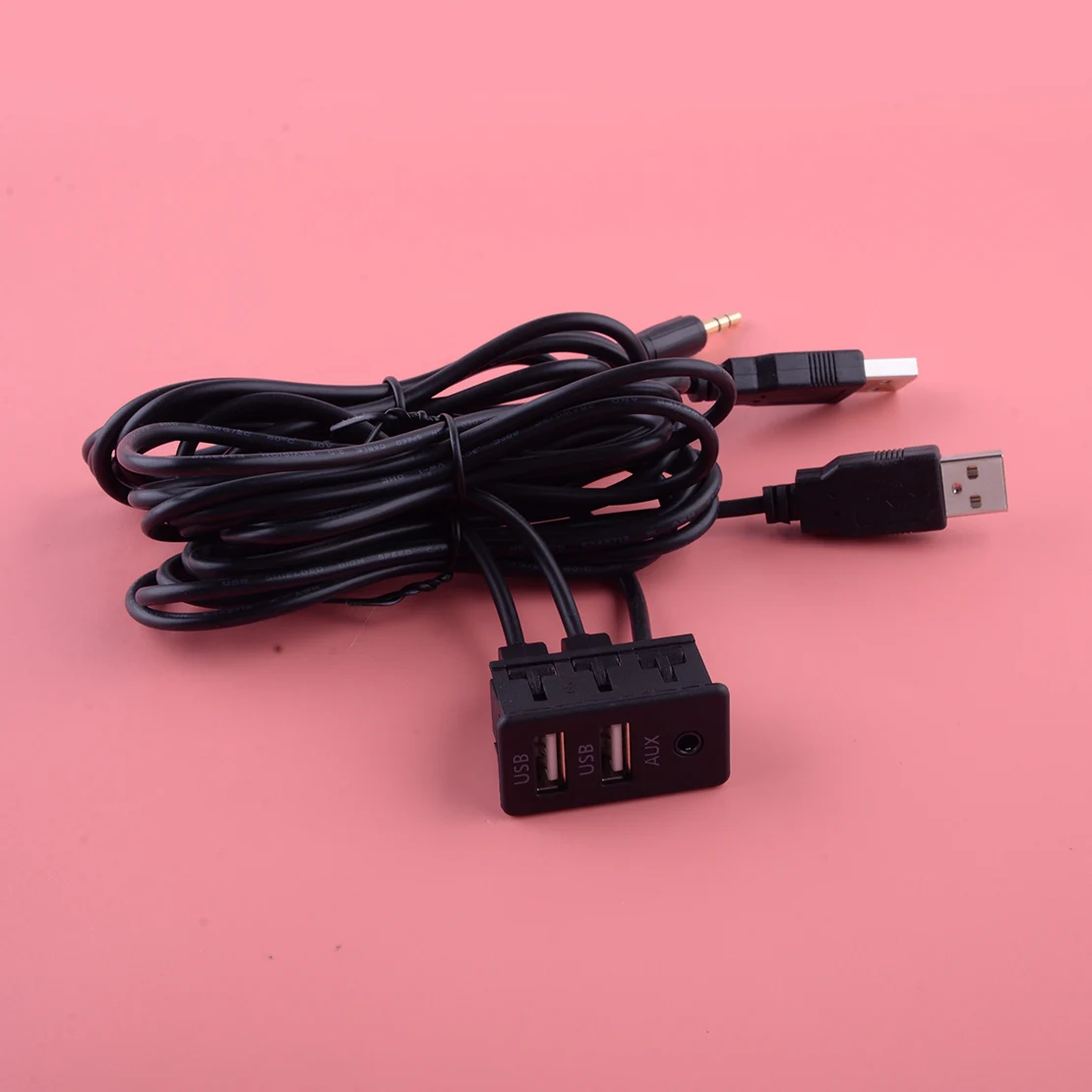 Car Dashboard USB Single AUX Socket Extension Cable Wire Adapter ...