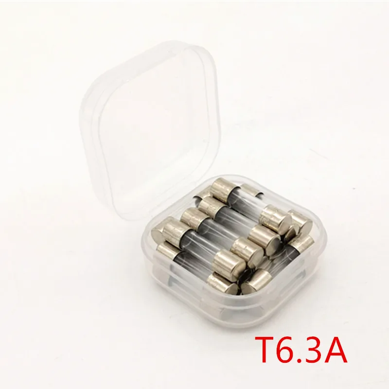 (20 pcs/lot) T6.3A 250V 5 x 20mm Slow Blow Glass Tube Fuse, UL VDE RoHS ...
