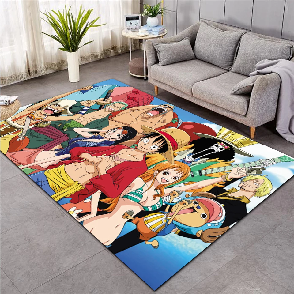 One Piece Shaggy Fluffy Floor Mat 3D Rug Non-slip Mat | One piece ...