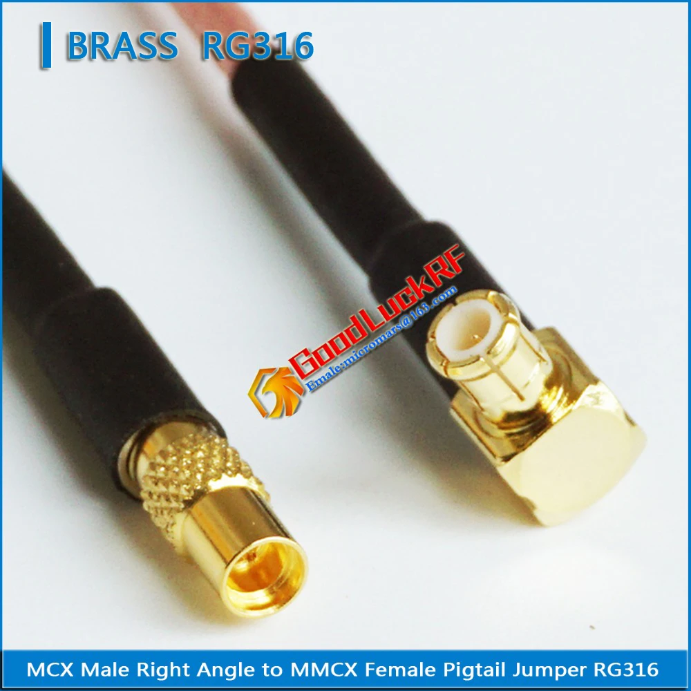 MCX 수 직각 MMCX 암 플러그, RF 연결, MCX MMCX 피그테일 점퍼, RG316 케이블, 50ohm, 고품질, 1 개|커넥터| - AliExpress