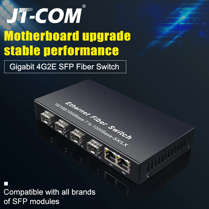Switch Ethernet Gigabit Switch de fibra SFP 10/100 / 1000Mbps Conversor ...