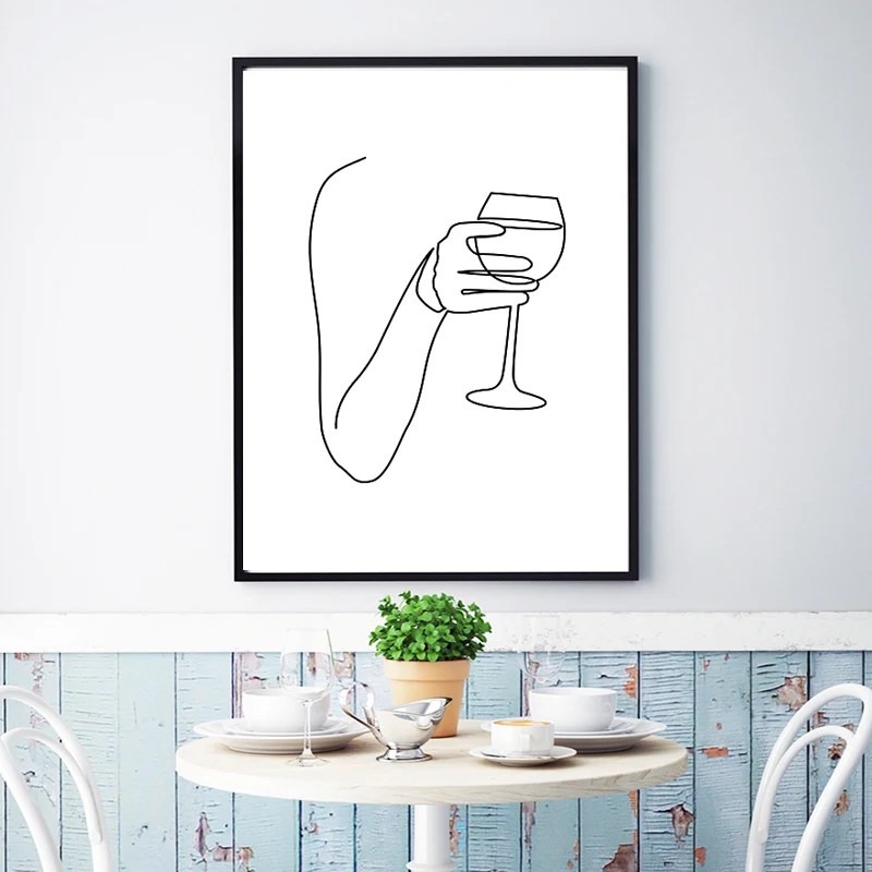 Wine Glass Drawing Abstract