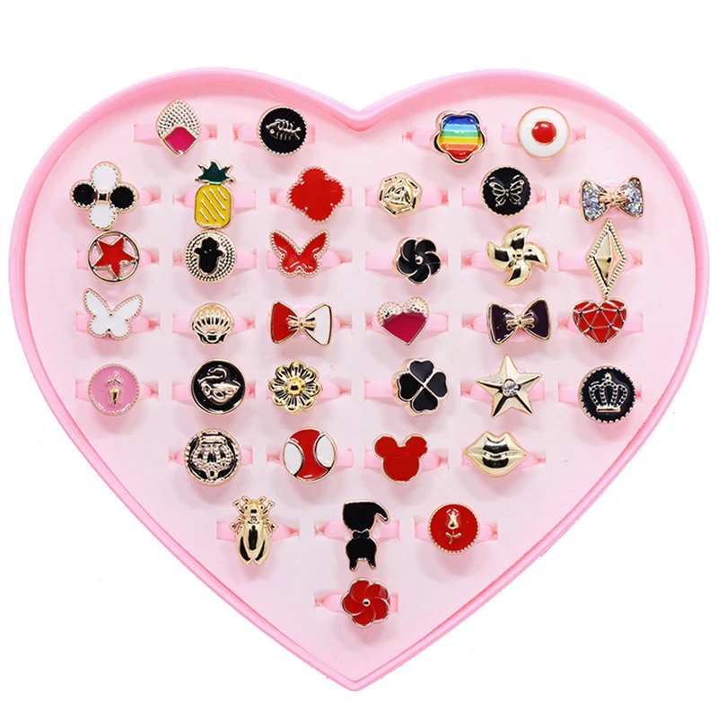 FANRAR 20pcs Kids Rings Girls Baby Cartoon Mix Flower Animal Butterfly ...