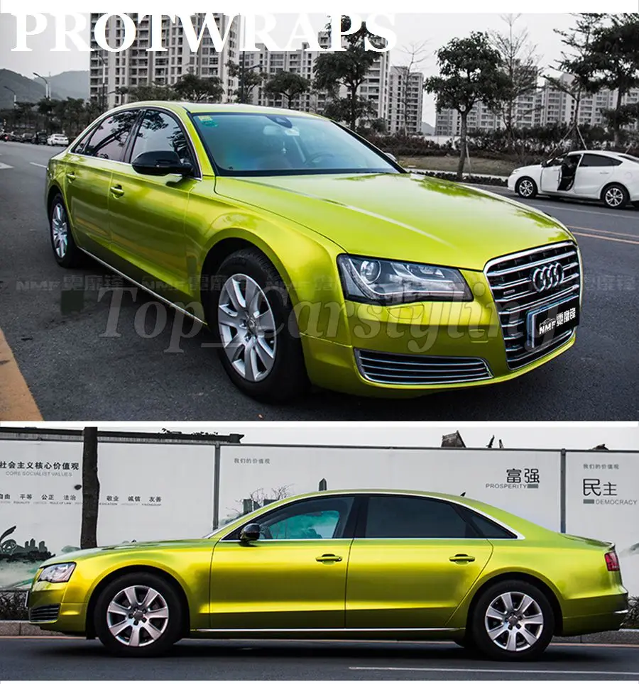 Lemon-Green-Pearl-Gloss-Metallic-Candy-Vinyl-Wrap-For-Whole-Car-wrap ...