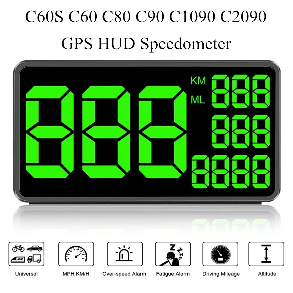 GPS Speedometer HUD Display Digital Speed Odometer Universal For Bus ...