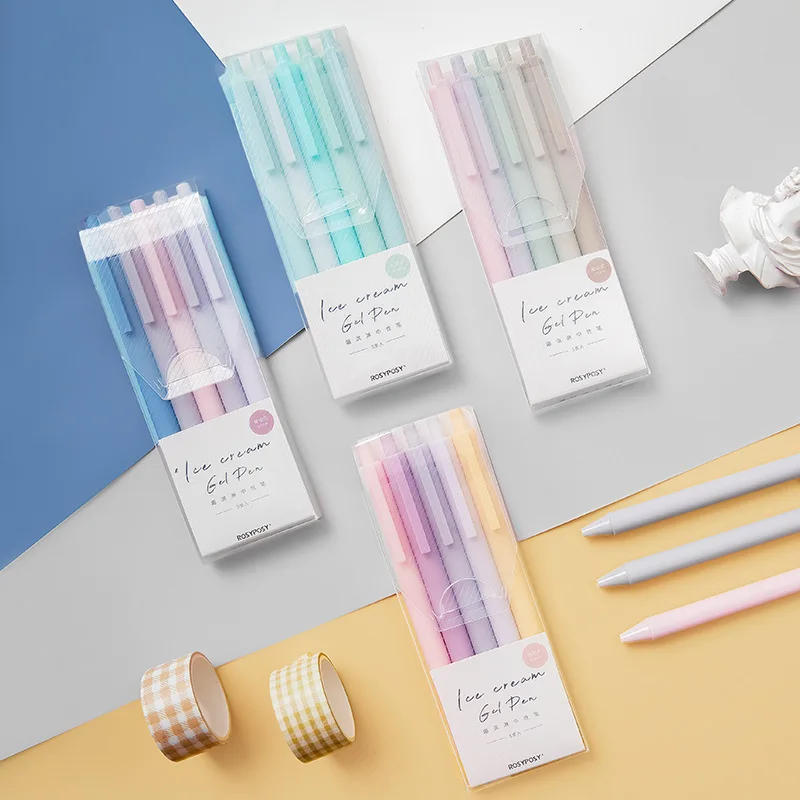 6 Pcs /lot Morandi Gel Ink Pens Set Extra Fine 0.5mm for Adult Coloring ...