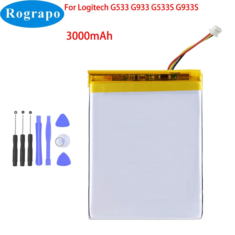 New 3000mAh 533-000132 Mouse Battery For Logitech G533 G933 G533S G933S ...