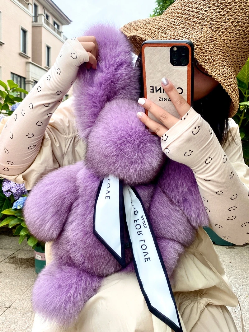 High Quality Fox Fur Rabbit Doll Real Fur Custom Color Personality ...