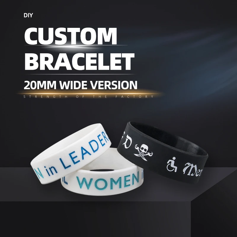 1 Piece Engraved Silicone Bracelet With Personalized Text & Logo Custom ...