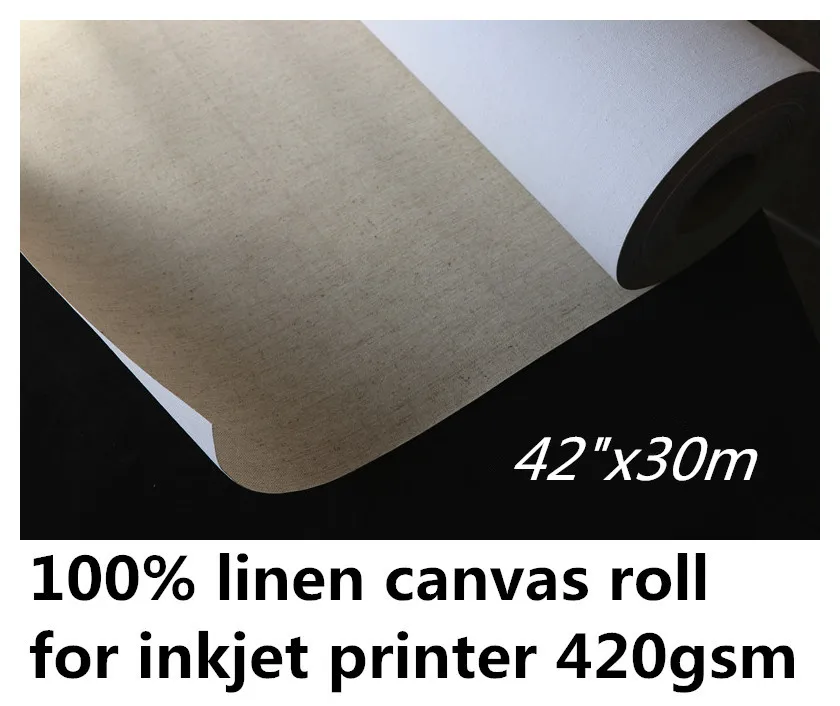 42"x30m high quality artist linen canvas roll fabric roll linen ...