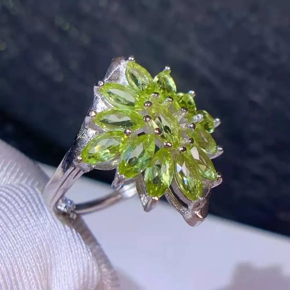 Olivine Marcasite Ring